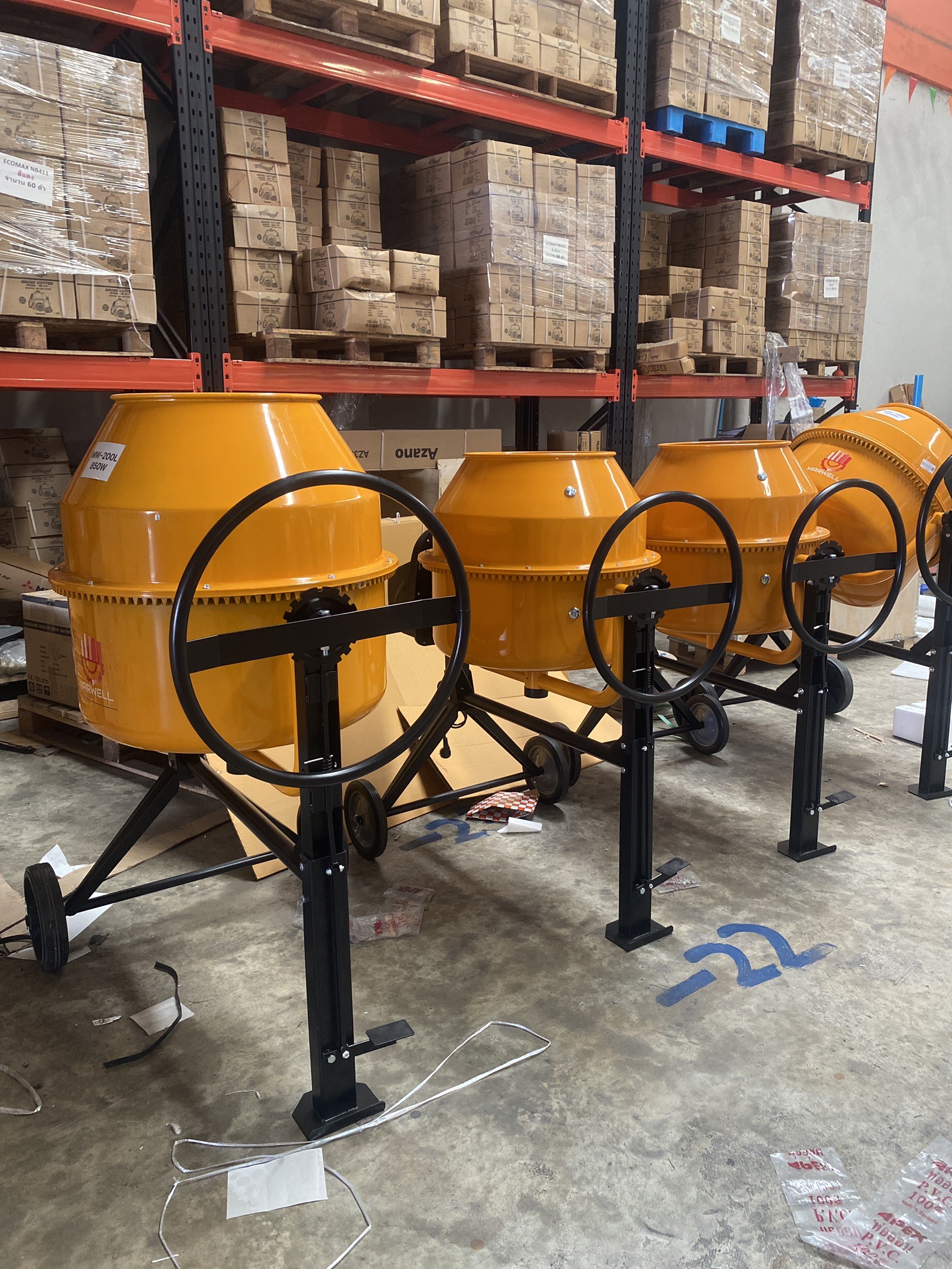 โม่ผสมปูน โม่ผสมคอนกรีต แบรนด์ MARWEL รุ่น MW-140L-600W ขนาด 140 ลิตร ...